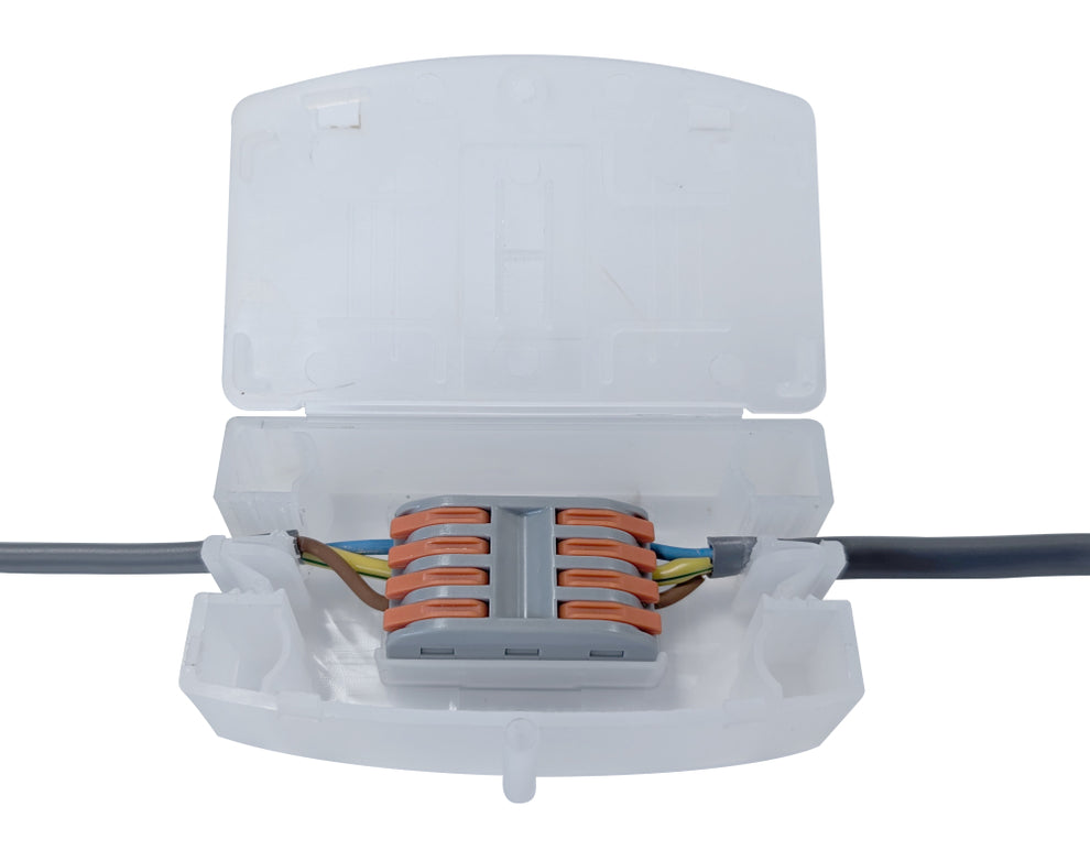 Deligo Fast-Fix Choc Box Enclosure with 32A 4 Pole Lever Splice Connec ...